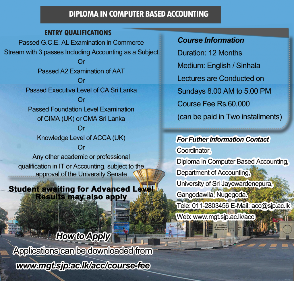 Diploma & Advanced Diploma in computer Based Accounting - USJ ...