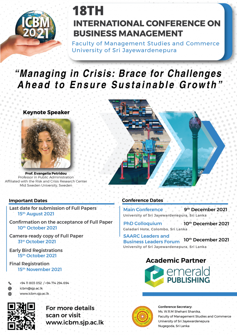 18th International Conference on Business Management (ICBM) - 2021 - USJ - University of Sri ...