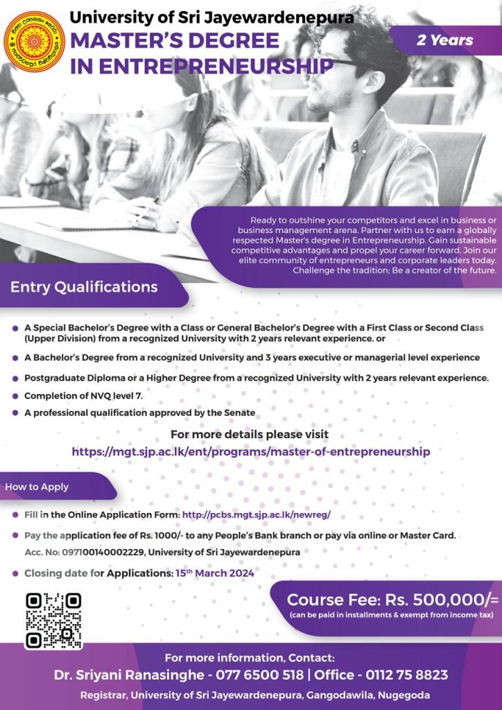 Master’s Degree in Entrepreneurship Program 2024-2026 - USJ ...